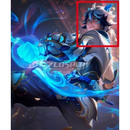 League of Legends LOL Porcelain Protector Ezreal Blue Cosplay Wig