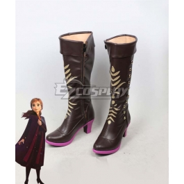 Disney Frozen 2 Anna Brown Shoes Cosplay Boots
