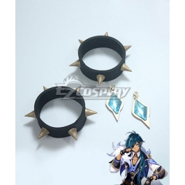 Genshin Impact Kaeya Earring and Handwear Cosplay Accessory Prop