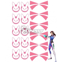 Overwatch OW D.Va DVa Hana Song Tattoo sticker Cosplay Accessory Prop