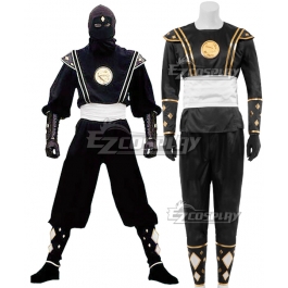 Power Rangers Black Ninjetti Ranger Cosplay Costume