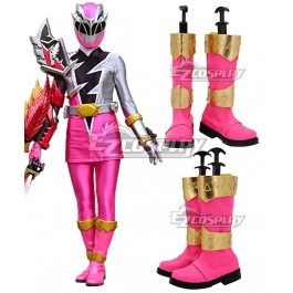 Power Rangers Dino Fury Pink Ranger Pink Shoes Cosplay Boots