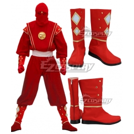 Power Rangers Red Ninjetti Ranger Red Cosplay Shoes