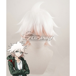Super Danganronpa 2 Komaeda Nagito White Pink Cosplay Wig