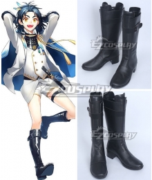 Danganronpa: Trigger Happy Havoc Gundham Tanaka Black Shoes Cosplay Boots