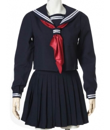 Blue Short Sleeves School Uniform Cosplay Costume