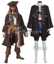 Pirates of the Caribbean Captain Jack Sparrow Halloween Cosplay Costume ...