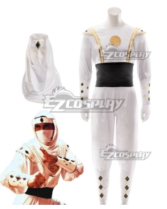 Power Rangers White Ninjetti Ranger Silver Shoes Cosplay Boots