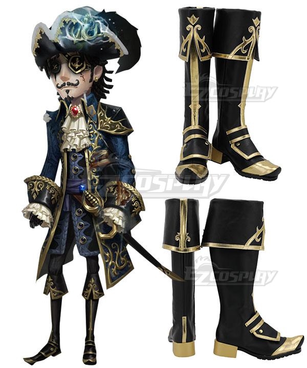 Identity V First Officer Jose Baden Black Shoes Cosplay Boots