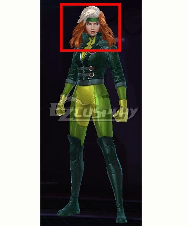 Marvel Future Fight Rogue Excalibur White Brown Cosplay Wig