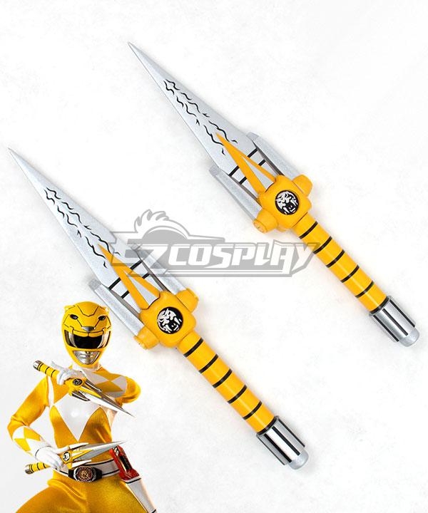 Mighty Morphin Power Rangers Yellow Ranger Power Daggers Cosplay Weapon ...