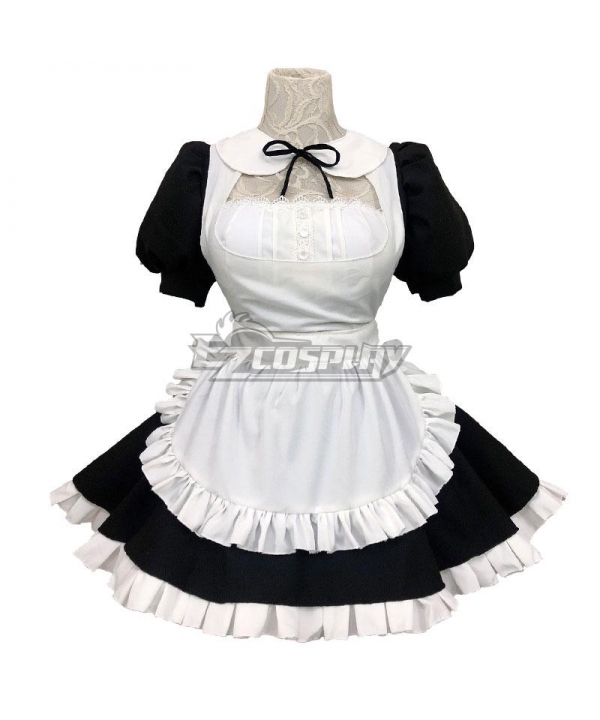 White & Black Maid Dress Cosplay Costume - Emds052y