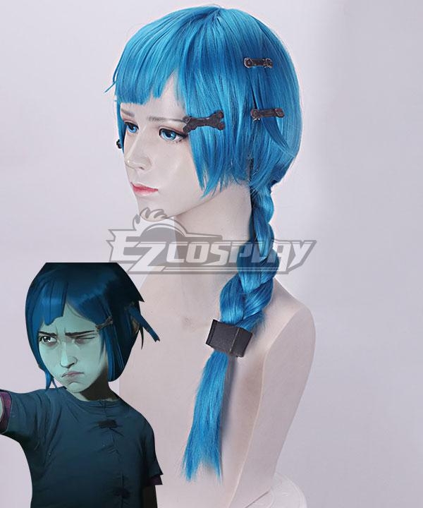 League of Legends LOL Arcane Young Jinx Powder Blue Cosplay Wig