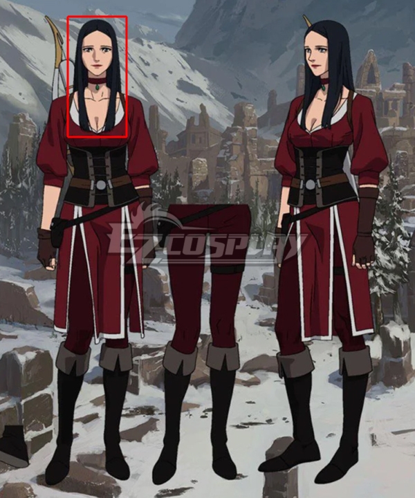The Witcher: Nightmare of the Wolf Tetra Gilcrest Black Cosplay Wig