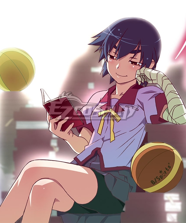 Bakemonigatari Monigatari Kanbaru Suruga Pink School Uniform Cosplay ...