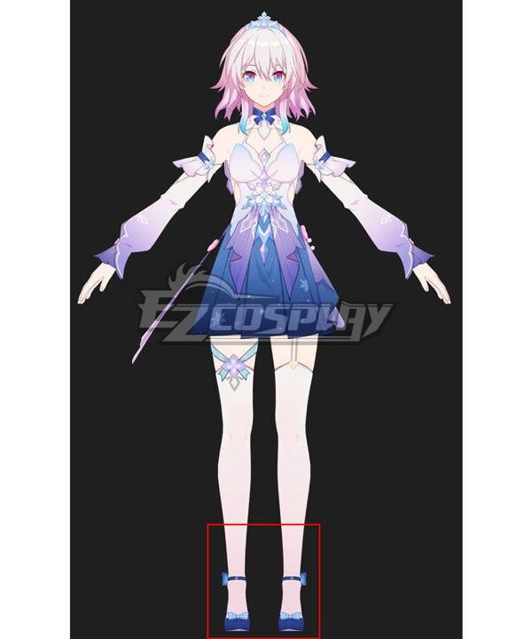 Honkai: Star Rail March 7th New Skin Blue Cosplay Shoes