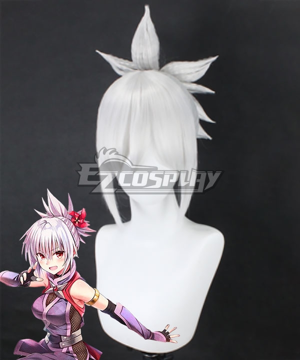 Ayakashi Triangle Matsuri Kazamaki (Female) White Cosplay Wig