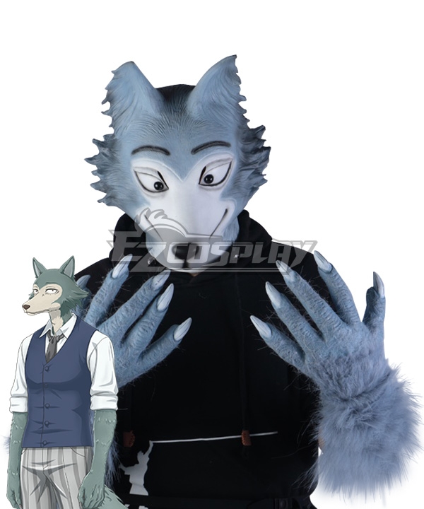 Beastars Legoshi Full Mask Gloves Tail Cosplay Accessory Prop