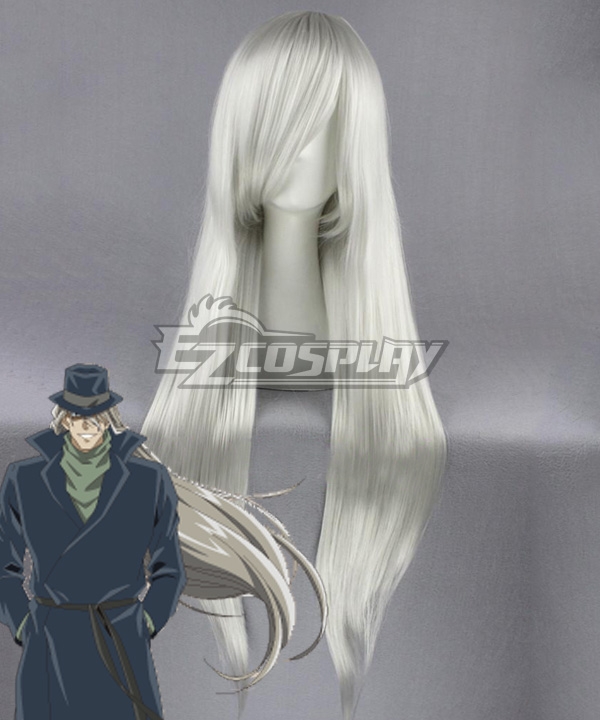 Case Closed Detective Conan Melkior Gin Silver Cosplay Wig