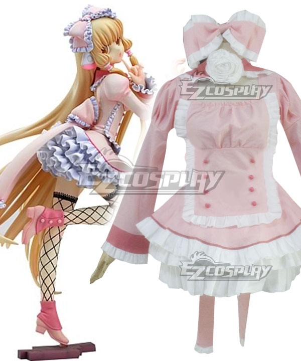 Chobits Chii Pink Maid Dress Cosplay Costume