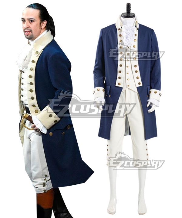 Colonial Hamilton Military White Blue Edition Cosplay Costume
