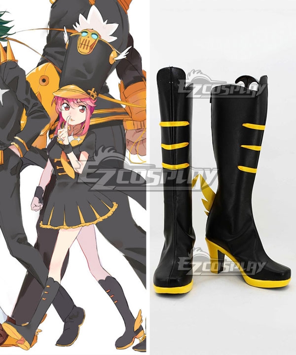 Kill La Kill Nonon Jakuzure Black Shoes Cosplay Boots