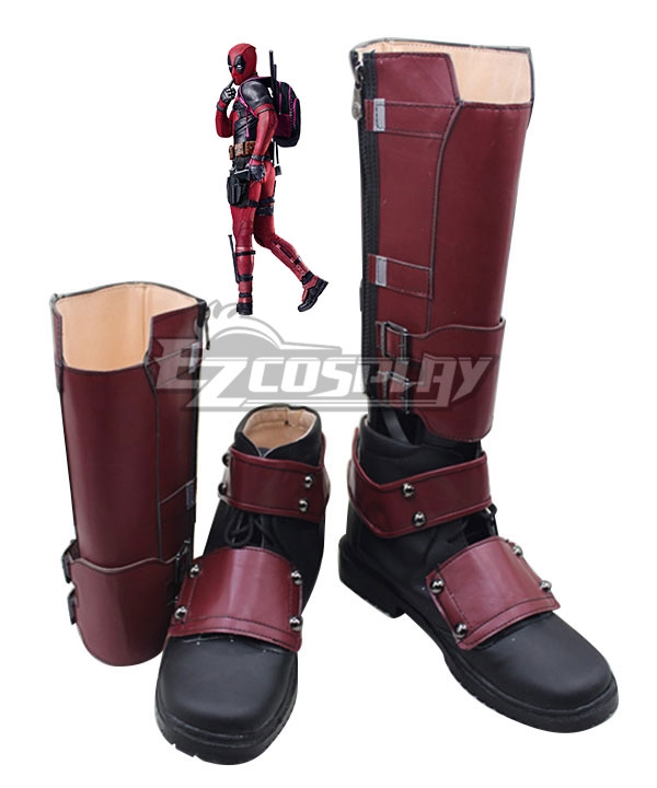 Marvel Deadpool Wade Wilson Red Shoes Cosplay Boots
