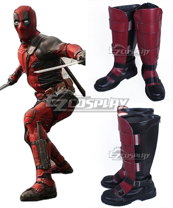 Marvel Deadpool Wade Winston Wilson Red Shoes Cosplay Boots