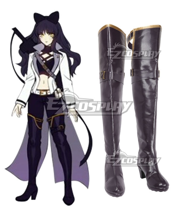 RWBY Volume 4 Blake Belladonna Black Shoes Cosplay Boots