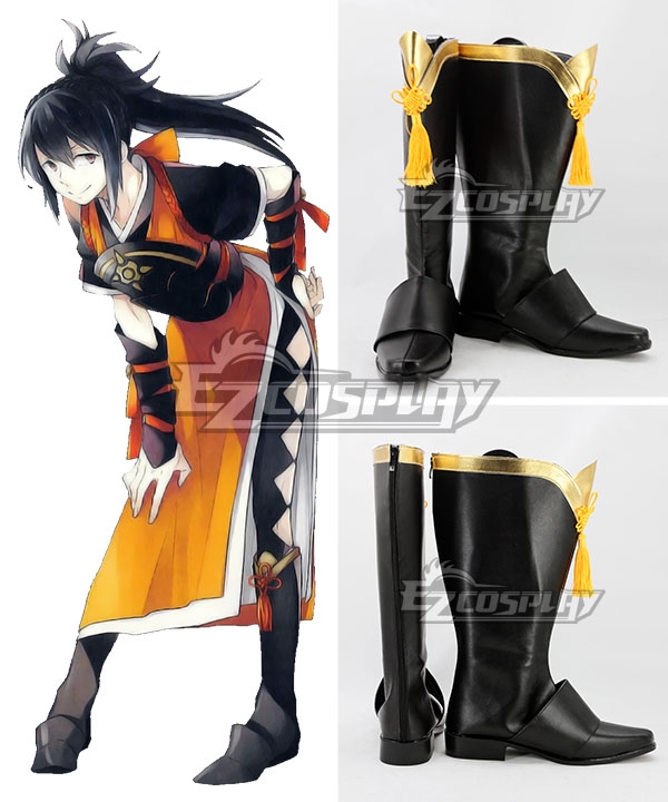 Fire Emblem Fates if Oboro Black Shoes Cosplay Boots