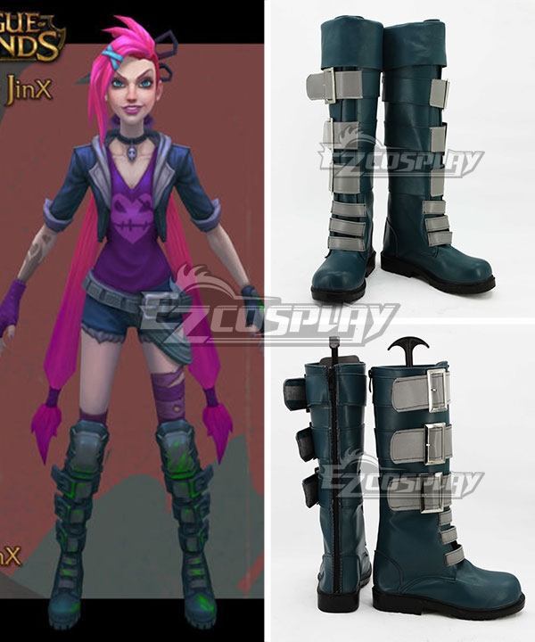 League of Legends LOL Slayer Jinx the Loose Cannon Dark Green Shoes ...