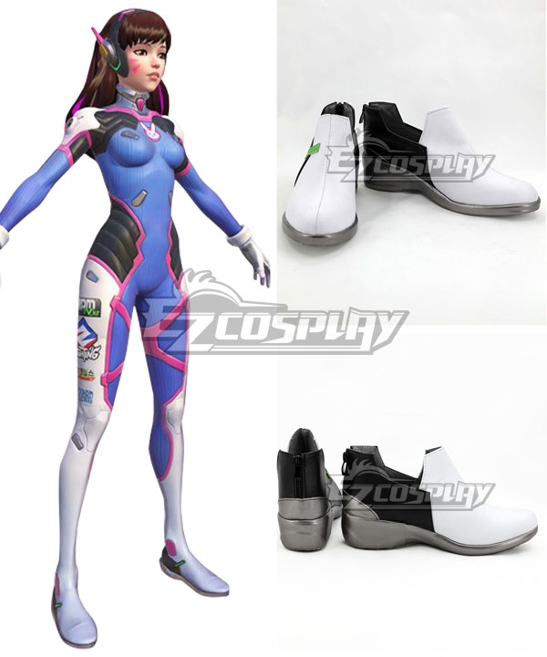 Overwatch OW D.Va DVa Hana Song Black White Cosplay Shoes