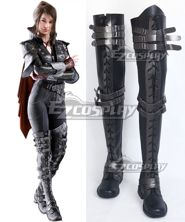 Final Fantasy XV Crowe Altius Black Shoes Cosplay Boots