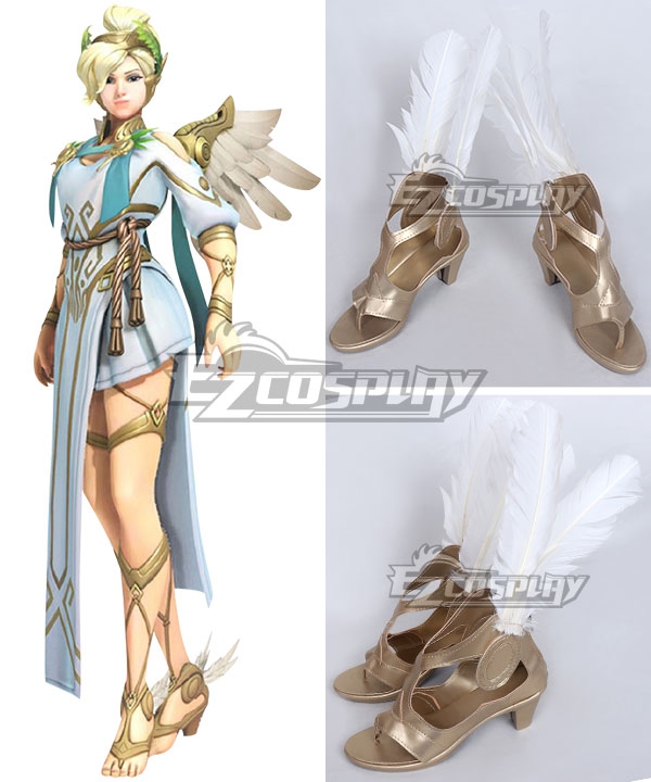 Overwatch OW Summer Games 2017 Winged Victory Mercy Skin Golden Cosplay ...