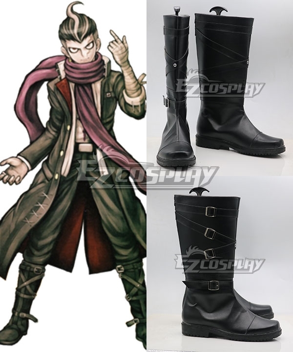 Danganronpa: Trigger Happy Havoc Gundham Tanaka Black Shoes Cosplay Boots