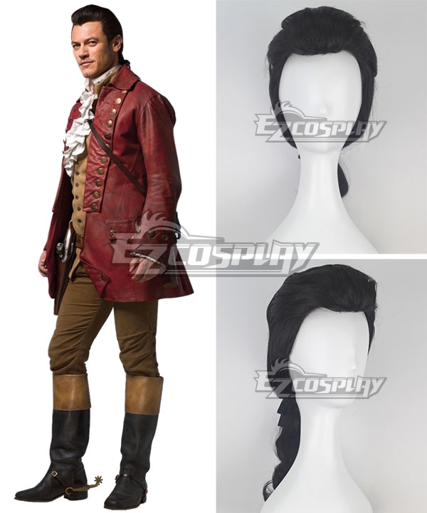 Disney Beauty and The Beast Gaston Movie 2017 Black Cosplay Wig