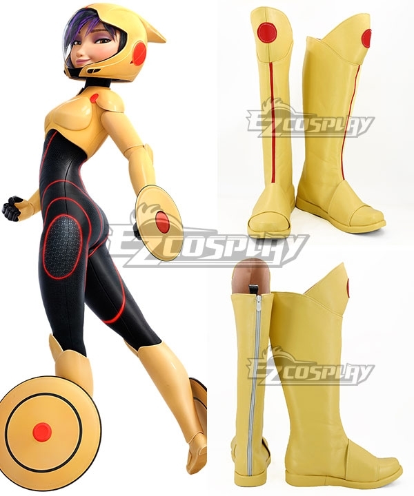 Disney Big Hero 6 Go Go Tomago Yellow Shoes Cosplay Boots