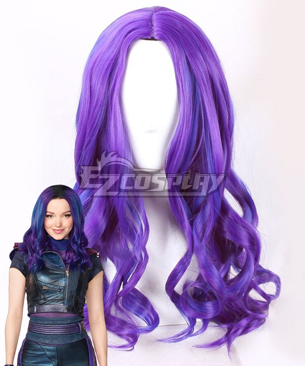 Disney Descendants 3 Mal Blue Purple Cosplay Wig