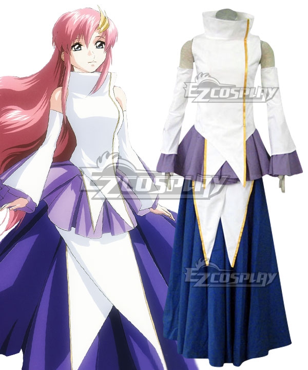 Mobile Suit Gundam Seed Lacus Clyne Blue Cosplay Costume