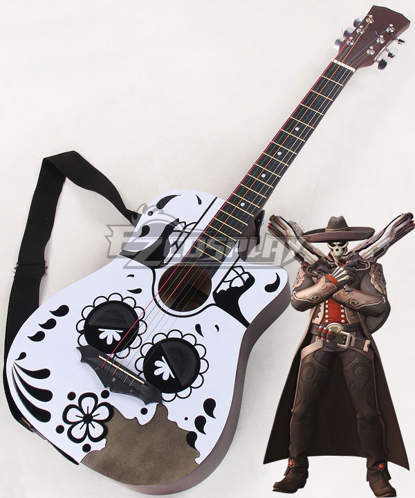 Overwatch OW Reaper Gabriel Reyes Mariachi Guitar Cosplay Weapon Prop