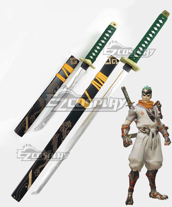 Overwatch OW Genji Shimada Young Two Swords Cosplay Weapon Prop