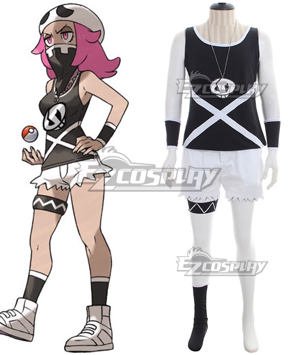 PM Sun and Moon Team Skull Grunts Female Cosplay Costume
