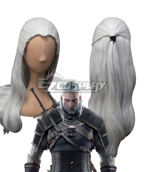 The Witcher 3 Wild Hunt Geralt of Rivia White Cosplay Wig