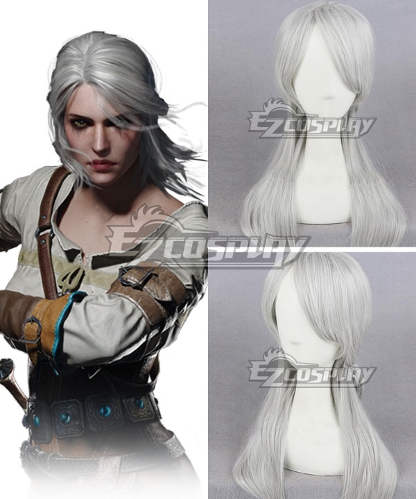 The Witcher 3 Wild Hunt Cirilla Silver grey Cosplay Wig