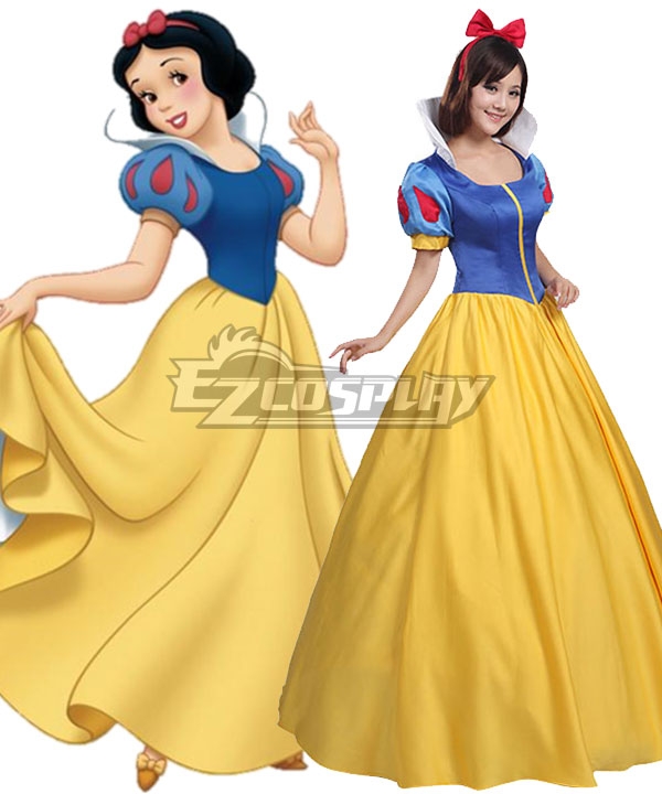 Disney Snow White Princess Snow White Yellow Dress Cosplay Costume - A ...