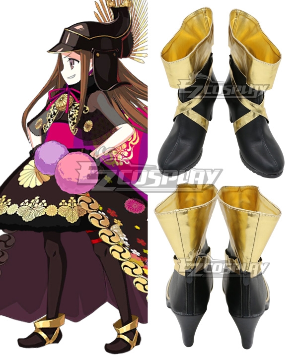 Fate Grand Order ChaCha Black Golden Cosplay Shoes