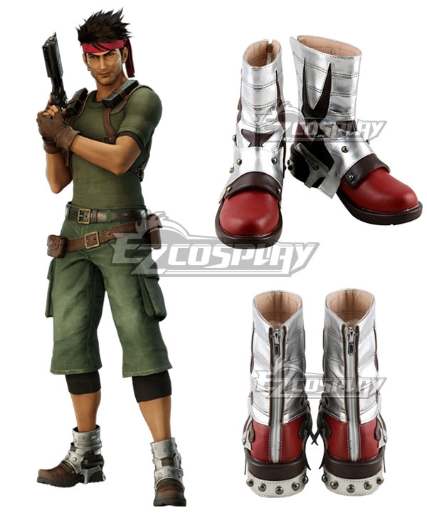 Final Fantasy VII Remake FF7 Biggs Brown Shoes Cosplay Boots