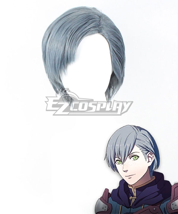 Fire Emblem: Three Houses 5 Years Ashe Timeskip Grey Blue Cosplay Wig