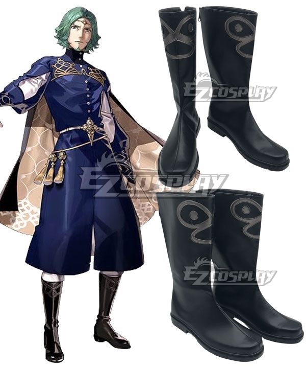 Fire Emblem Three Houses Seteth Black Shoes Cosplay Boots