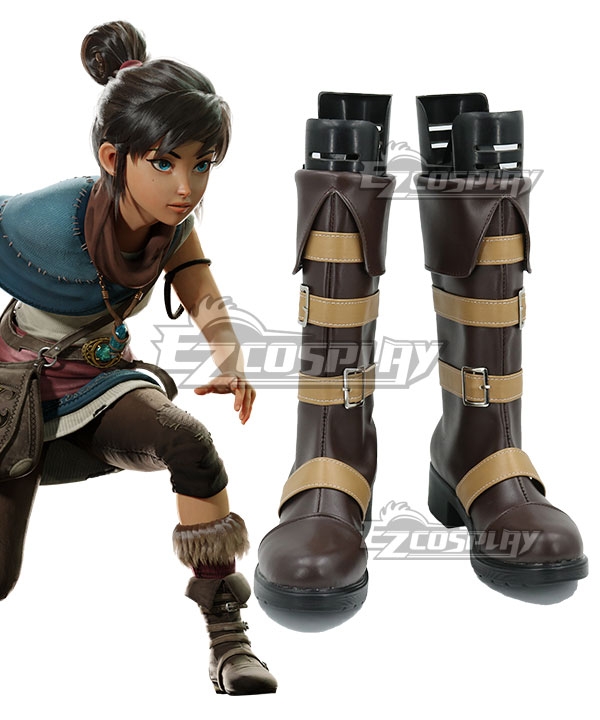 Kena Bridge of Spirits Kena Brown Shoes Cosplay Boots